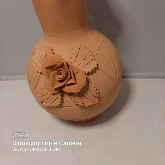 Hand Crafted | Accents | Vintage Sgraffito Handmade Vase 3d Floral ...